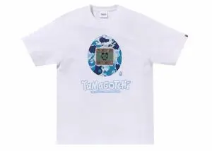 A BATHING APE X Tamagotchi Ii Tee Shirt - White/blue