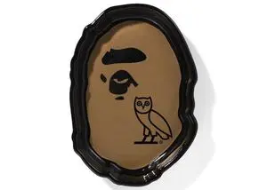 A BATHING APE X Ovo Ape Head Cigar Ashtray - Black Gold