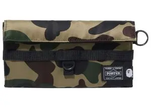 A BATHING APE X Porter 1st Camo Long Wallet - Green