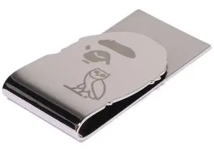 A BATHING APE X Ovo Ape Head Money Clip - Silver