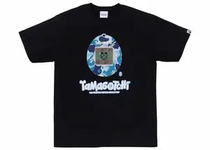 A BATHING APE X Tamagotchi Ii Tee Shirt - Black/blue
