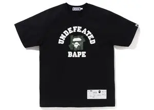 A BATHING APE X Undefeated College Tee Shirt - Black