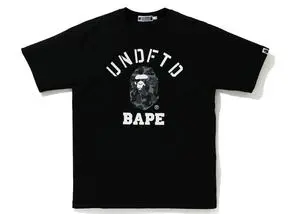 A BATHING APE X Undefeated College Tee Shirt - Black