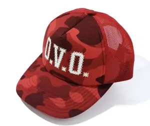 A BATHING APE X Ovo Camo Mesh Cap - Red