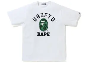 A BATHING APE X Undefeated College Tee Shirt