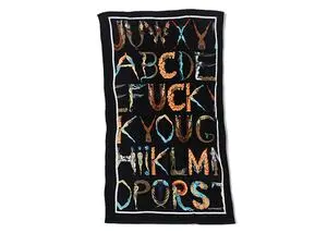 Supreme Alphabet Beach Towel - Black
