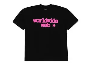 SP5DER Web Tee Shirt - Black/pink