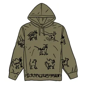 Supreme Animals Hooded Sweatshirt - Light Olive