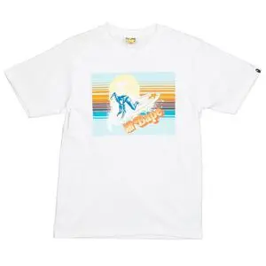 A BATHING APE X Undefeated Surfing Ape Tee Shirt - White