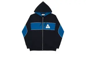PALACE Two Tone Zip Up Hoodie - Black/blue