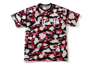 A BATHING APE BAPE X Vogue Abc Camo Tee Shirt Black Pink White