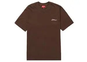 Supreme Arabic Logo Washed Short Sleeve Tee Shirt - Brown