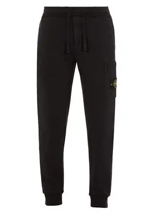 Stone Island 64520 Brushed Cotton Fleece Slim Fit Sweatpant - Black
