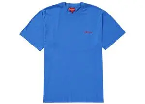 Supreme Arabic Logo Washed Short Sleeve Tee Shirt - Blue
