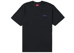 Supreme Arabic Logo Washed Short Sleeve Tee Shirt - Black
