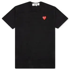 Play Comme Des Garcon Red Emblem T-shirt - Black