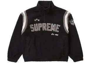 Supreme Arc Half Zip Fleece Pullover - Black