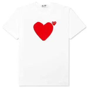 Play Comme Des Garcon Red Emblem T-shirt - White