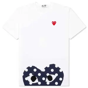 Play Comme Des Garcon Polka Dot Half Heart T-shirt - White