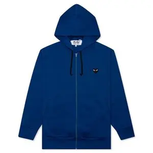 Play Comme Des Garcon Big Black Heart Zip Up Hoodie - Navy Blue