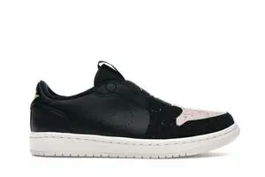 JORDAN 1 Retro Low Slip-on Sneakers - Black/volt/phantom