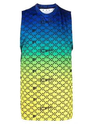Off-White Iridescent Arrows Monogram Tank Top - Blue/yellow/black