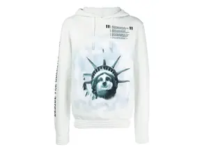 Off-White Off Liberty Print Cotton Hoodie