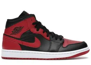 JORDAN 1 Mid Banned Sneakers - Black/university Red