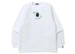 A BATHING APE Universe Ape Loose Fit Long Sleeve Tee Shirt - White