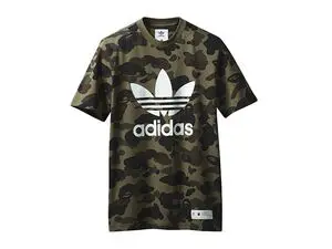BAPE X Adidas Adicolor Tee Shirt Olive Cargo