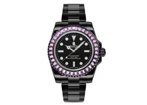 A BATHING APE Type 1 Bapex Crystal Stone Watch - Pink