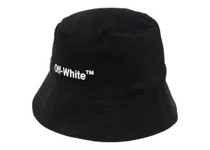 Off-White Helvetica Cotton Bucket Hat - Black/white