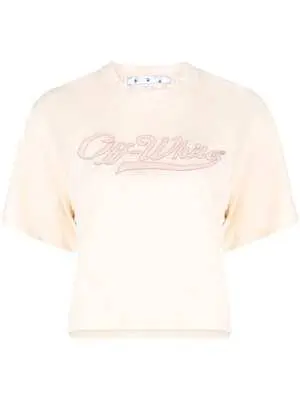 Off-White Logo-embroidered T-shirt - Light Pink