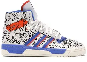 Adidas Rivalry Hi Keith Haring Sneakers - Crystal White/blue/orange