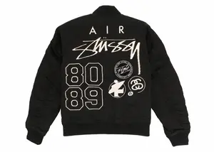 StÜssy X Nike Reversible Varsity Jacket - Black/sail