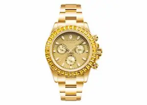 A BATHING APE Bapex Type 4 Crystal Stone Watch - Gold