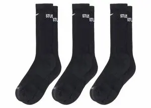 StÜssy X Nike Drifit Crew Socks - Black