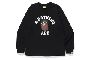 A BATHING APE Wiz Khalifa Shark College Long Sleeve Tee Shirt