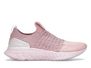 Nike React Phantom Run Flyknit 2 Sneakers - Pink Glaze/barely Rose/football Grey