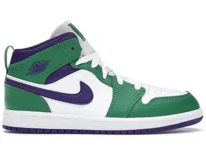 JORDAN Jordan 1 Mid Sneakers Aloe Verde/white/court Purple