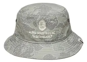 A BATHING APE X Alpha Industries Military Bucket Hat - Olivedrab