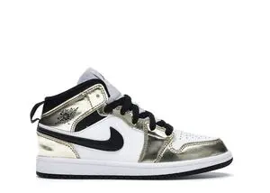 JORDAN Jordan 1 Mid Sneakers Metallic Gold/black/white