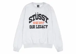 StÜssy X Our Legacy Collegiate Crewneck Sweatshirt - Ash Heather