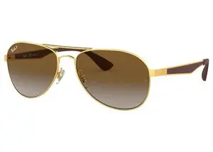 Ray-ban Full Rim Sunglasses - Polished Gold/brown (rb3549)