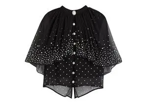 Rabanne Embellished Chiffon Cape Top