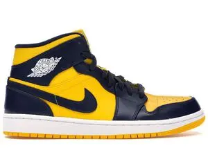 JORDAN Jordan 1 Mid Michigan Varsity Maize/midnight Navy Blue/white