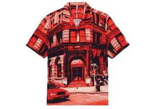 Supreme 190 Bowery Rayon Short Sleeve Shirt - Red