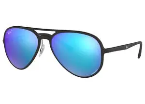 Ray-ban Chromance Sunglasses - Matte Black/blue Mirror (rb4320ch)