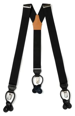CUFFLINKS, INC. Suspenders With Clip-on And Buttonhole Attachments - Black