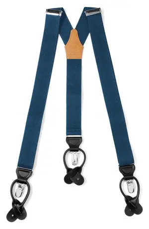 CUFFLINKS, INC. Suspenders With Clip-on And Buttonhole Attachments - Blue